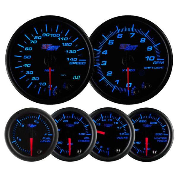 Glowshift Gauges Black 7 Color Custom Dashboard Gauge Set Gs C7 6g 1 Urotuning