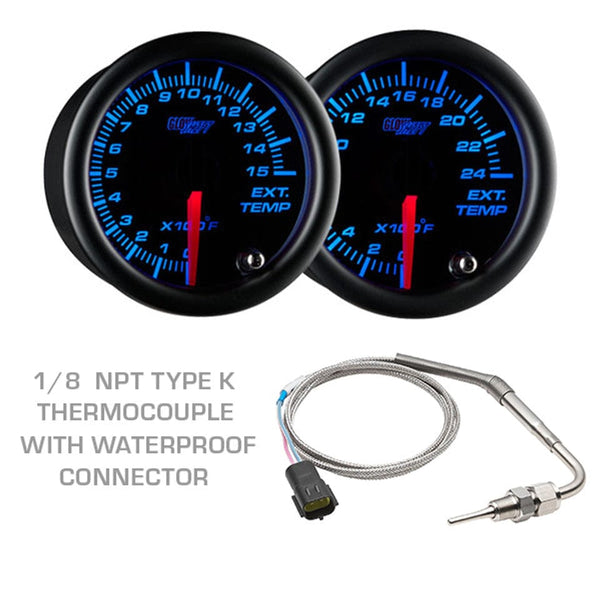 GlowShift Gauges Tinted 7 Color 3 Gauge Diesel Set - 60 PSI Boost, 1500 ...