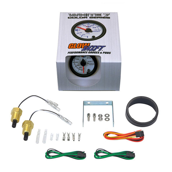GlowShift Gauges White 7 Color Dual Intake Temperature Gauge | GS-W720 ...