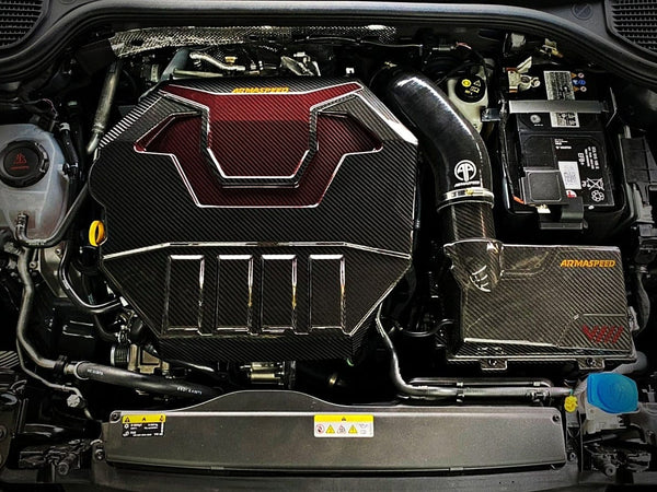 ARMASPEED Carbon Fiber Engine Cover (Red) - VW / Mk8 / Golf / GTI ...