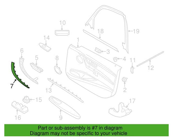 Door Panel Handle Cover (Right, Walnut Finish) - BMW / F3X / F80 / F82 ...