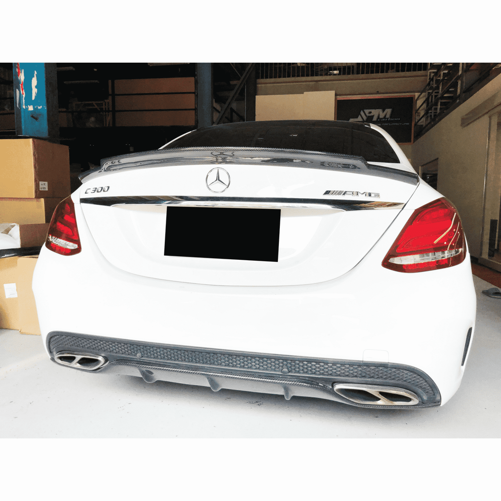 R1 Designed W205 Sedan Carbon Fiber Trunk Spoiler | W2054DVTNKLIP ...