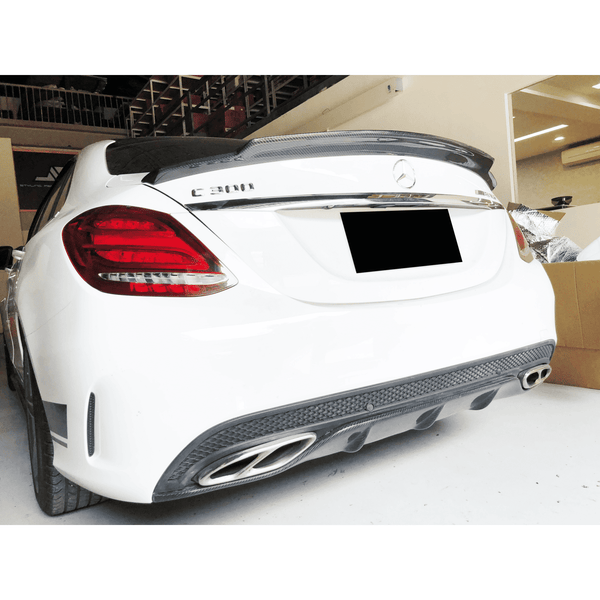 R1 Designed W205 Sedan Carbon Fiber Trunk Spoiler | W2054DVTNKLIP ...
