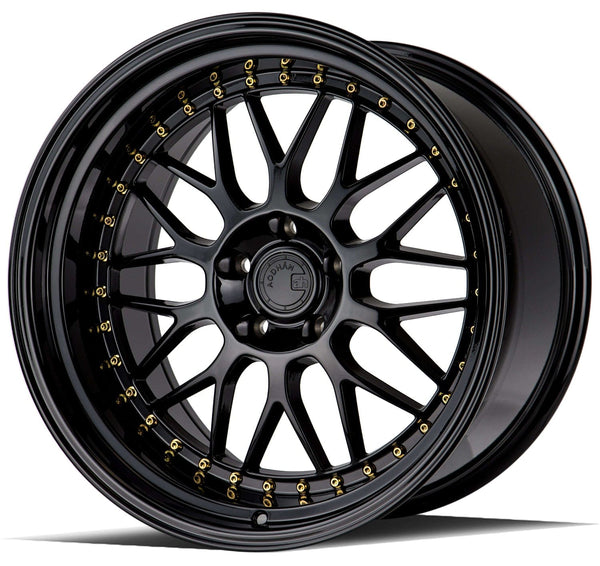 Aodhan AH02 19" 5x112 Gloss Black (Gold Rivet) | AH021985511232GB ...