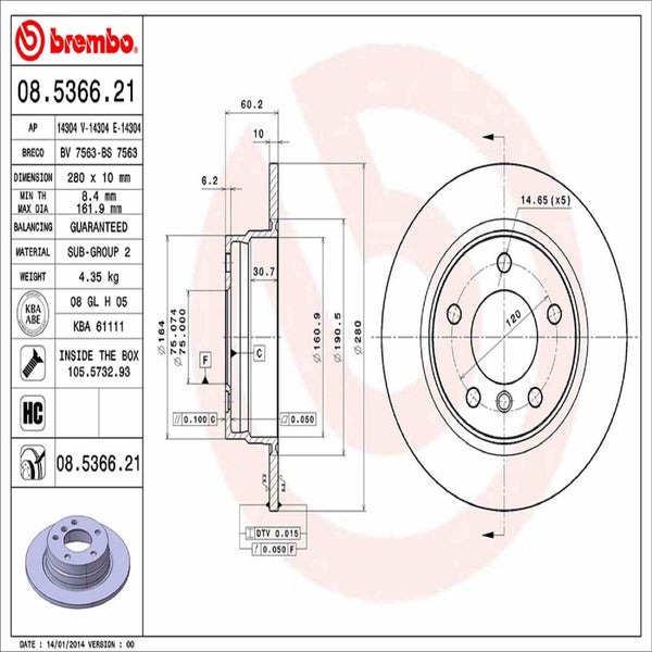 Brembo OE Rear Brake Kit (Prem LowMet Pads/Prem UV Coat Rotors) - BMW | KT04461-BRE – UroTuning