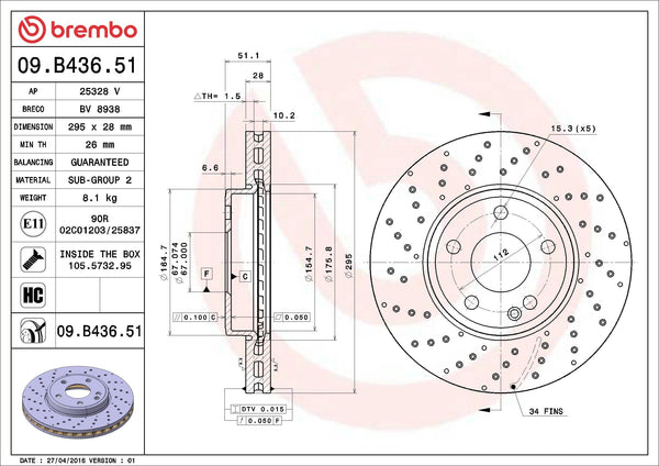 Brembo OE Front Brake Kit (Prem LowMet Pads/Prem UV Coat Rotors) - 16 ...