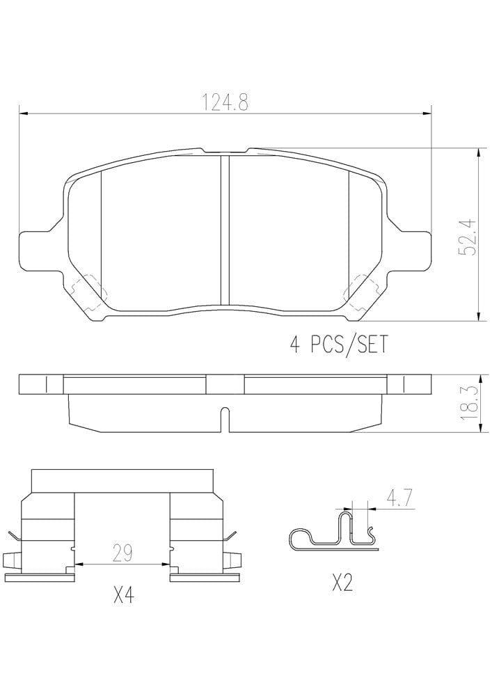 Brembo OE Prem NAO Ceramic Pads (Front) - 05-10 Chevy Cobalt/07-09 ...