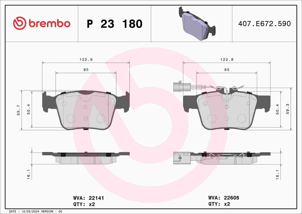 Brembo OE LowMet Brake Pads (Rear) - Alfa | P23180-BRE – UroTuning