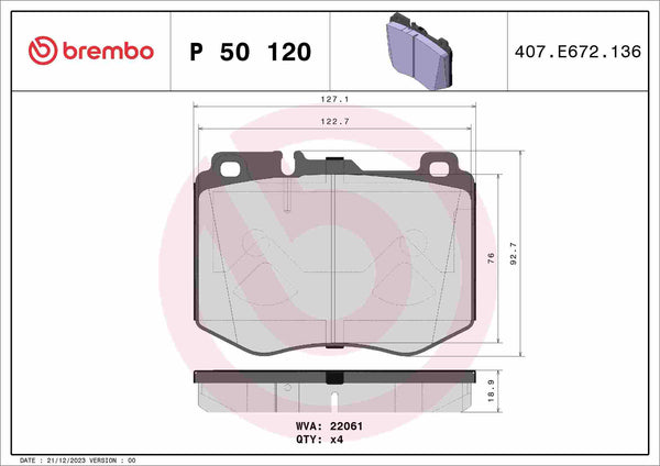 Brembo OE Prem LowMet Pads (Front) - Mercedes | P50120-BRE – UroTuning