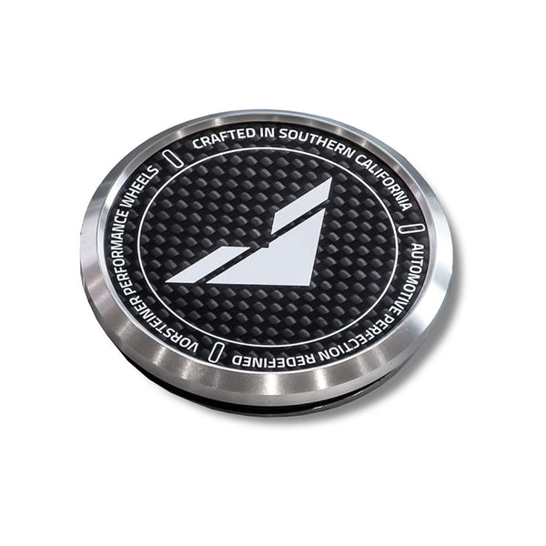 Vorsteiner Carbon Fiber Aluminum Center Cap (Black w/ White Logo ...