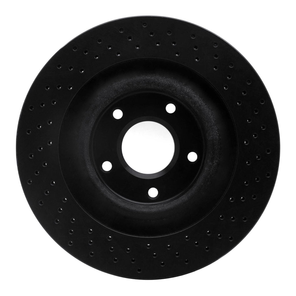 R1 Concepts 05-13 Chevrolet Corvette Front Drilled Black Brake Rotor ...