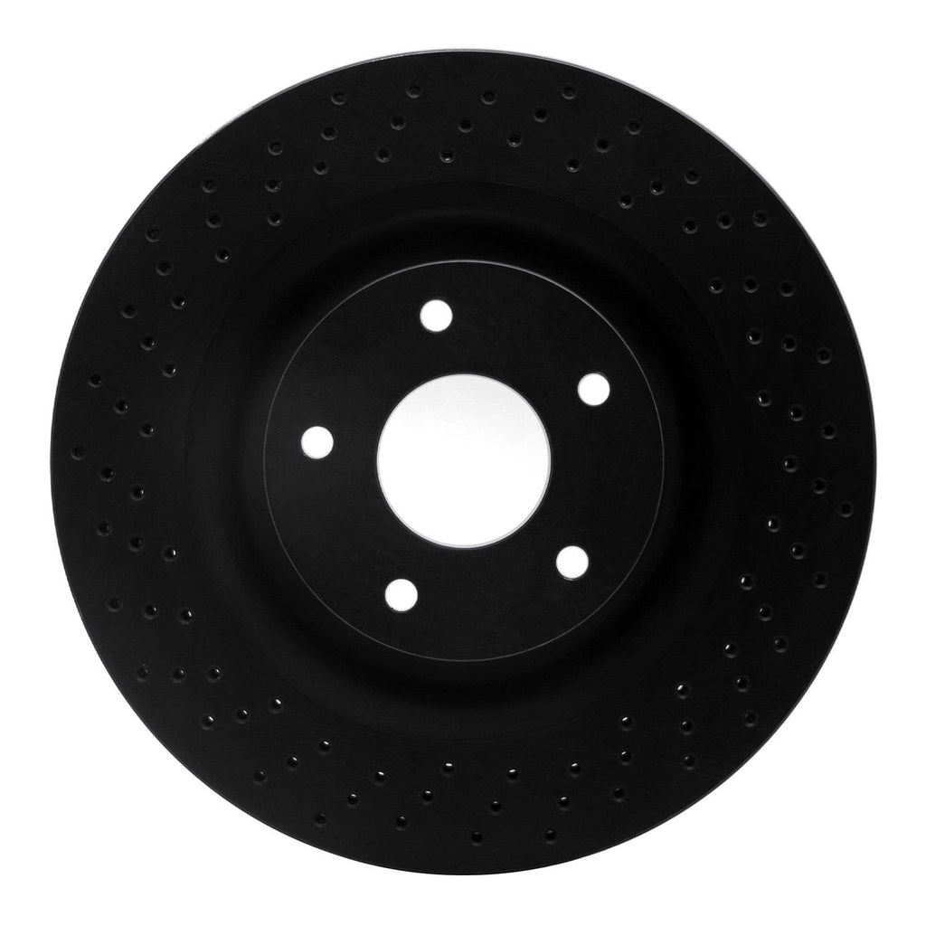 R1 Concepts 05-13 Chevrolet Corvette Front Drilled Black Brake Rotor ...