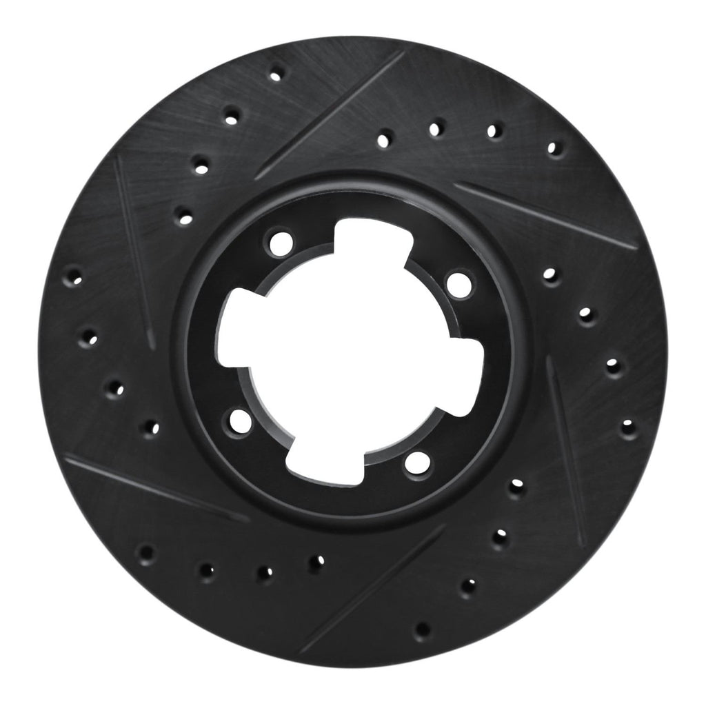 R1 Concepts 83-89 Subaru GL Front Left Drilled & Slotted Black Brake ...