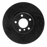 R1 Concepts 16-18 BMW X4 Left Front Drilled & Slotted Black Brake Rotor ...