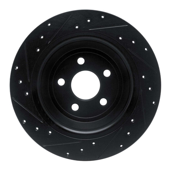 R1 Concepts 15-24 Ford Fusion Rear Right Drilled & Slotted Black Brake ...