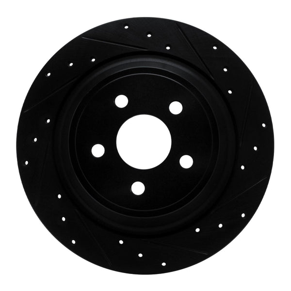 R1 Concepts 15-24 Ford Fusion Rear Right Drilled & Slotted Black Brake ...