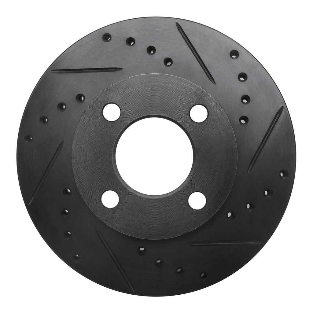 R1 Concepts 78-92 Audi 80 Front Right Drilled & Slotted Black Brake ...