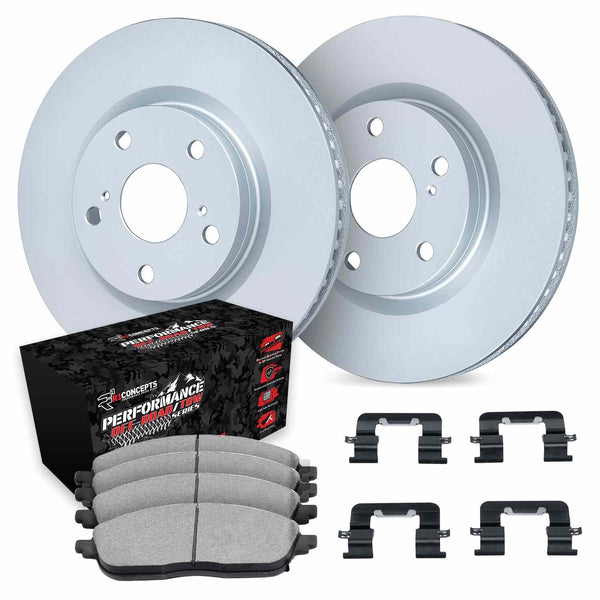 R1 Concepts 12-25 Dodge Durango Front Carbon Coated Brake Rotor Set w ...