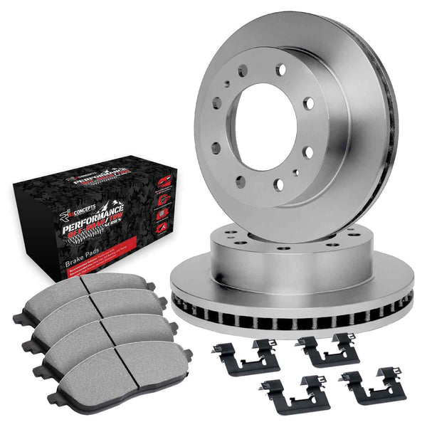 R1 Concepts 05-11 Ford F-350 Super Duty Front Brake Rotor Set w/Off ...