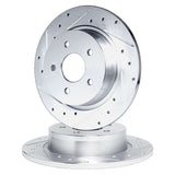 R1 Concepts 15-25 Acura TLX Rear Drilled & Slotted Silver Brake Rotor ...
