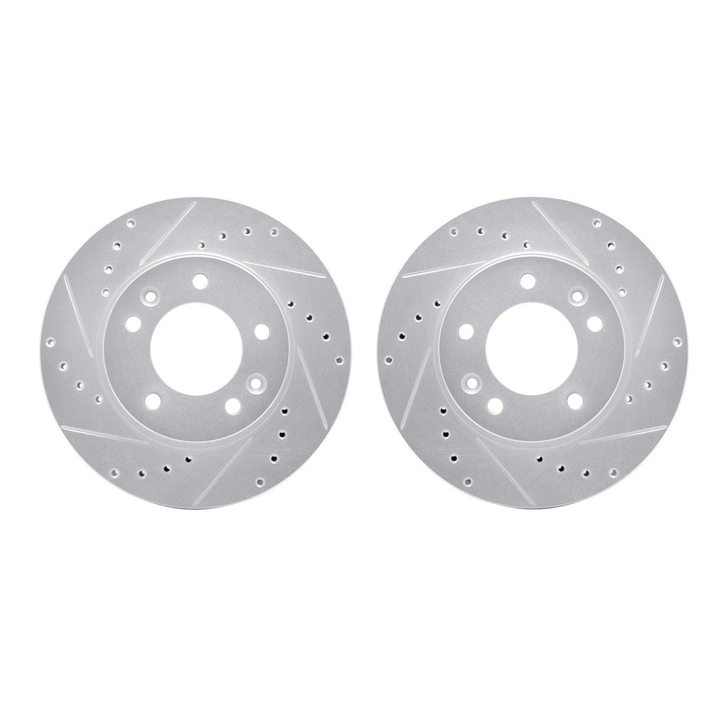 R1 Concepts 86-91 Mazda RX-7 Front Drilled & Slotted Silver Brake Rotor ...