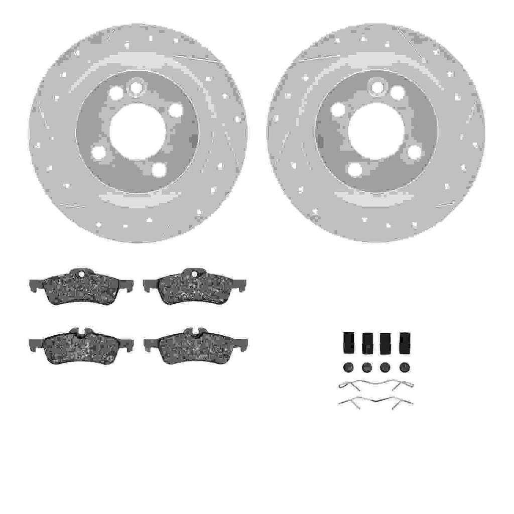 R1 Concepts 02-08 Mini Cooper Rear Drilled & Slotted Silver Brake Rotor ...