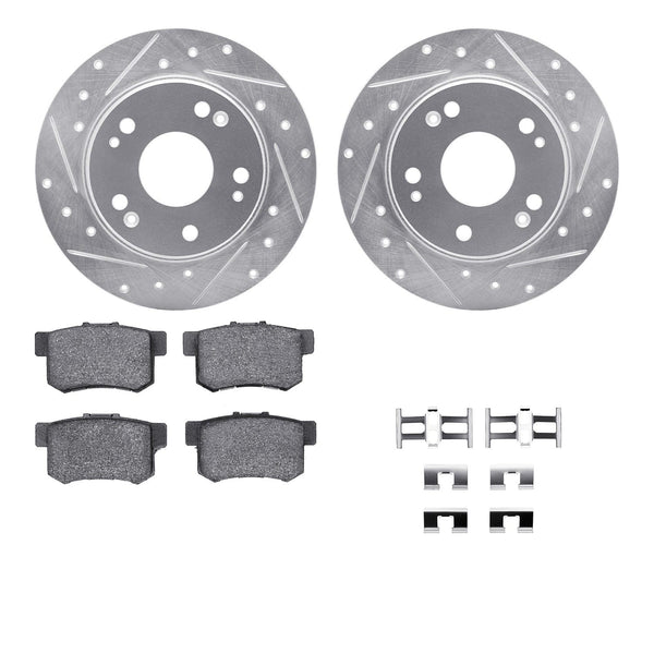 R1 Concepts 03-08 Acura TSX Rear Drilled & Slotted Silver Brake Rotor ...