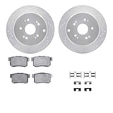 R1 Concepts 05-18 Acura RDX Rear Drilled & Slotted Silver Brake Rotor ...