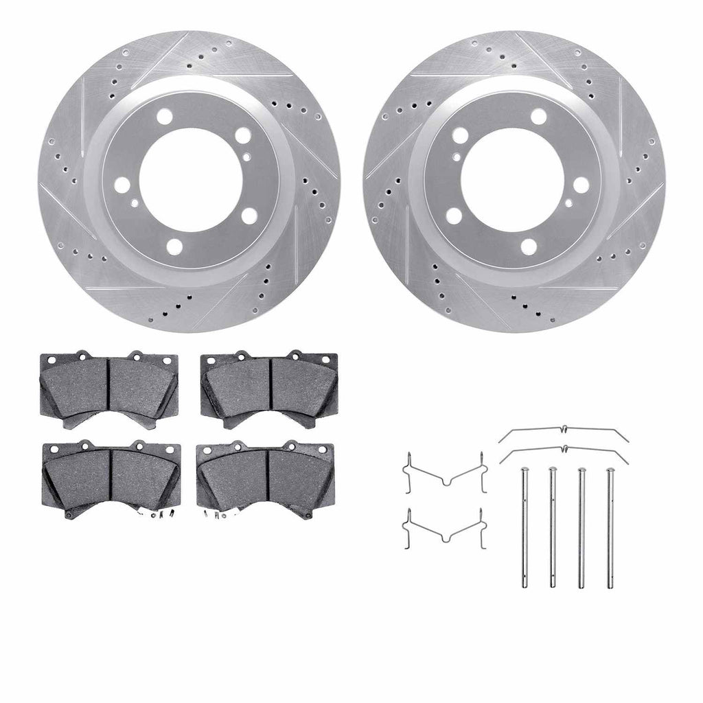 R1 Concepts 07-22 Lexus LX570 Front Drill/Slot Silver Rotors w/Off-Road ...