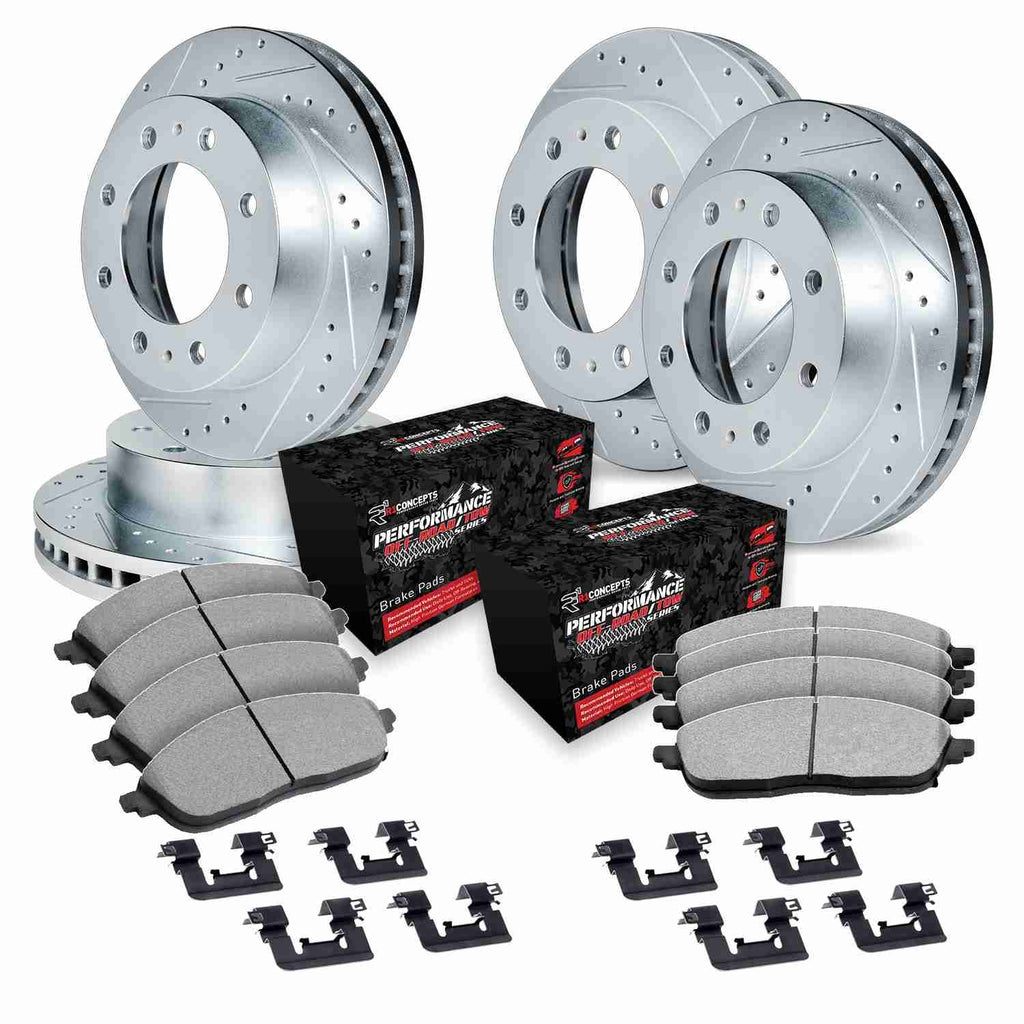 R1 Concepts 12-22 Ford F-250 Super Duty Front & Rear Drill/Slot Silver ...