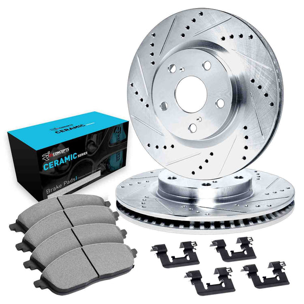 R1 Concepts 08-16 Chrysler Town & Country (Van) Front Drill/Slot Silver ...