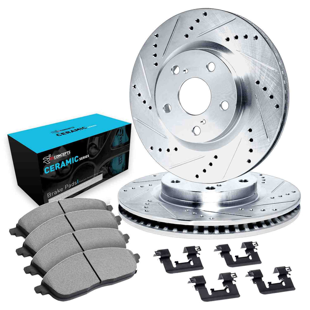 R1 Concepts 07-17 Nissan Juke Front Drilled & Slotted Silver Brake ...