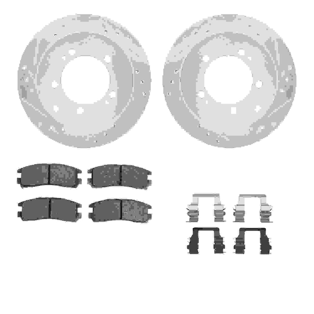 R1 Concepts 91-99 Dodge Stealth Rear Drilled & Slotted Silver Brake ...