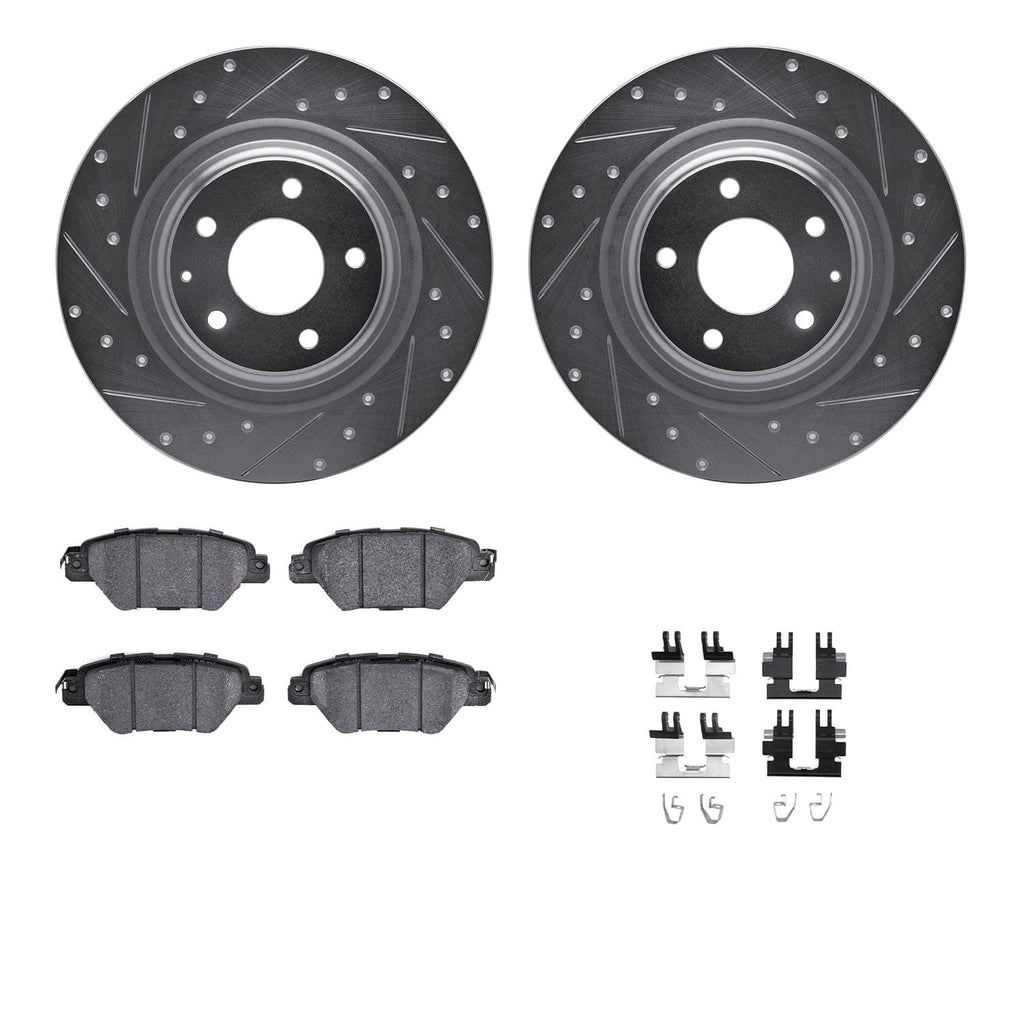 R1 Concepts 16-23 Mazda CX-9 Rear Drilled & Slotted Silver Brake Rotor ...