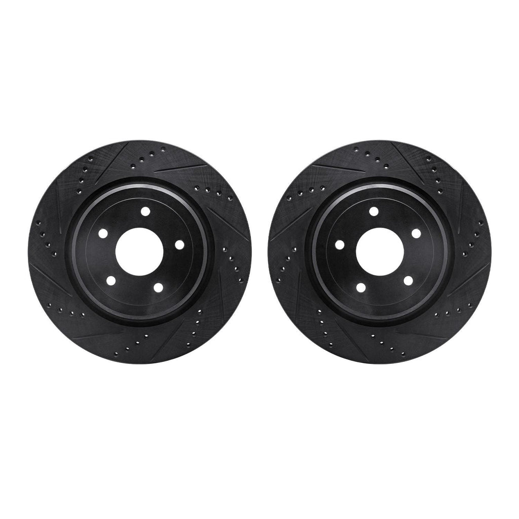 R1 Concepts 06-13 Chevrolet Corvette Rear Drilled & Slotted Black Brake ...