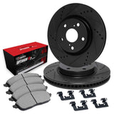 R1 Concepts 19-25 Mazda 3 Front Drilled & Slotted Black Brake Rotor Set ...