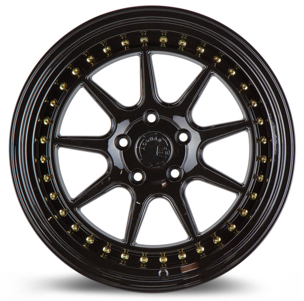 Aodhan DS-X 18" 5x100 Gloss Black W /Gold Rivets | DSX1885510035GB – UroTuning