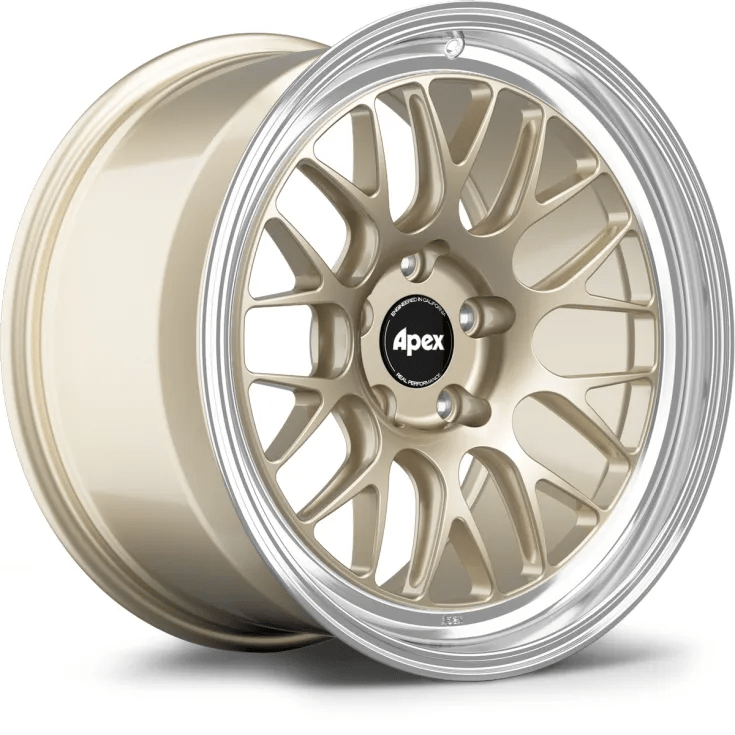Apex Wheels ML-10RT 19" 5x120 Machined Lip Gloss Motorsport Gold ...