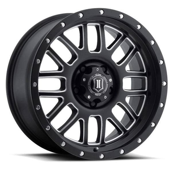 ICON Alloys Alpha 20" 8x180 Satin Black w/ Milled Windows ...