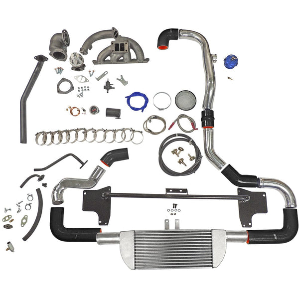SPA Performance Twin Scroll Top Mount Turbo Kit w/ FMIC & Black Hoses ...