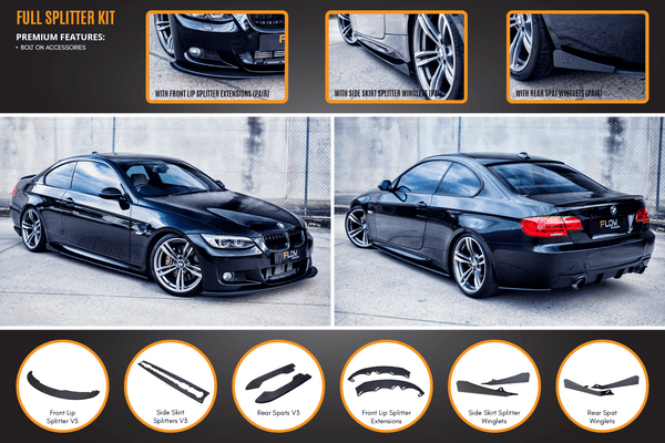 Flow Designs E92 M Pre LCI Sport Full Lip Splitter Set | GLE92MSPTPK0 ...