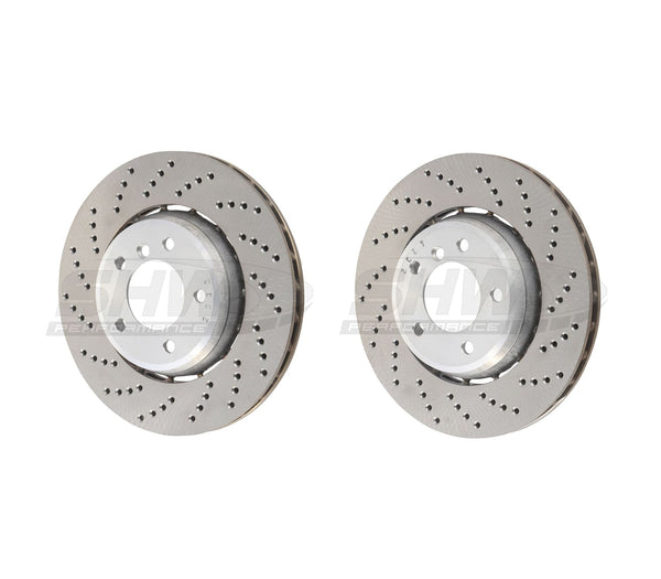 SHW Performance Front Cross-Drilled Lightweight Brake Rotor Kit (365x34 ...