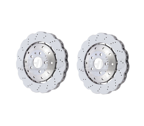 SHW Performance Front Drilled-Dimpled Lightweight Wavy Brake Rotor Kit ...