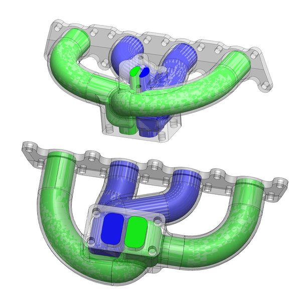 SPA Performance T3 Twin Scroll Turbo Manifold w/ Cast Aluminum Intake ...