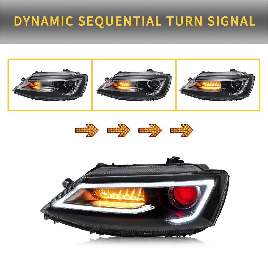 VLAND LED Headlights - VW Mk6 Jetta | YAA-ST-0195A-DEM-D2H-P02 – UroTuning