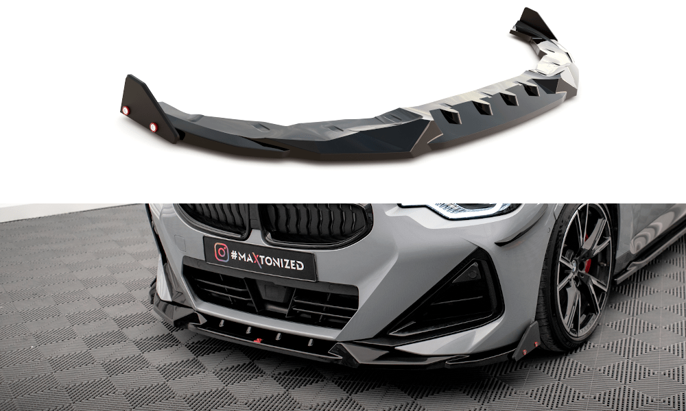 Maxton Design Front Splitter V.2 + Flaps BMW 2-Series Coupe M-Pack ...