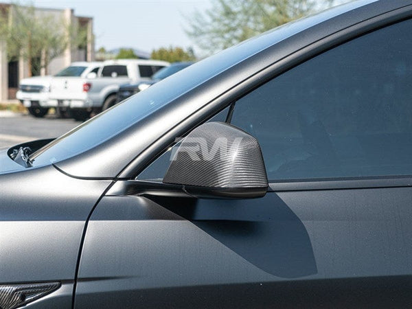 RW Carbon Tesla Model Y Carbon Fiber Mirror Covers | tesla023 – UroTuning