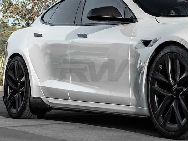 RW Carbon Tesla Model S / Plaid Carbon Fiber Side Skirt Extensions ...