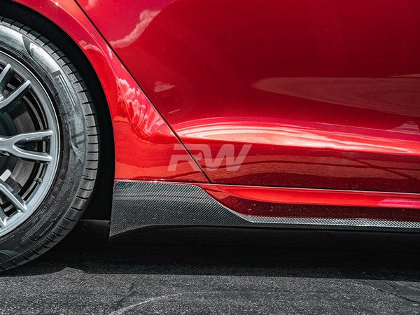 RW Carbon Tesla Model S / Plaid Carbon Fiber Side Skirt Extensions ...