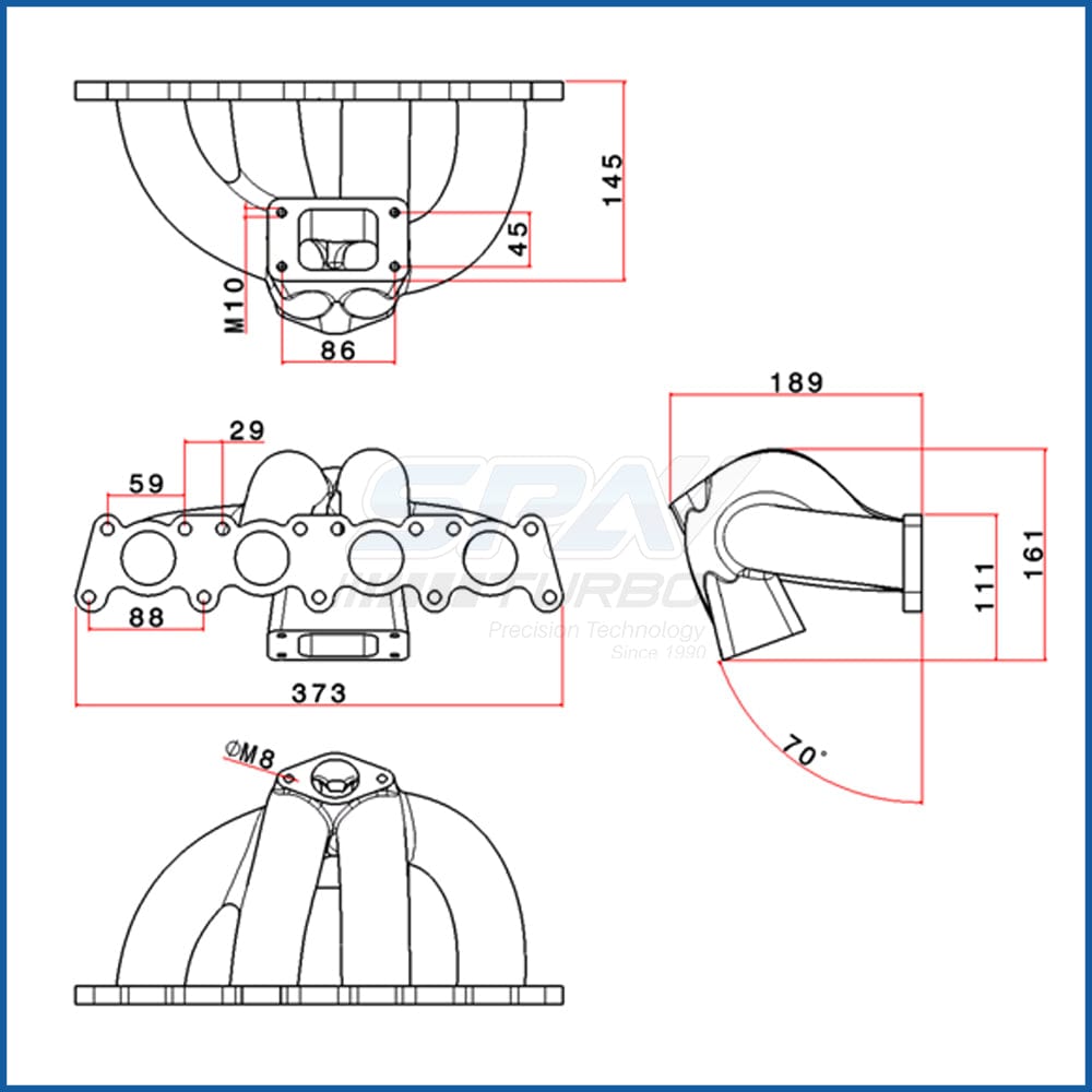 SPA Performance T3 Turbo Manifold - VW / Mk4 / 1.8 20V / Golf / Jetta ...